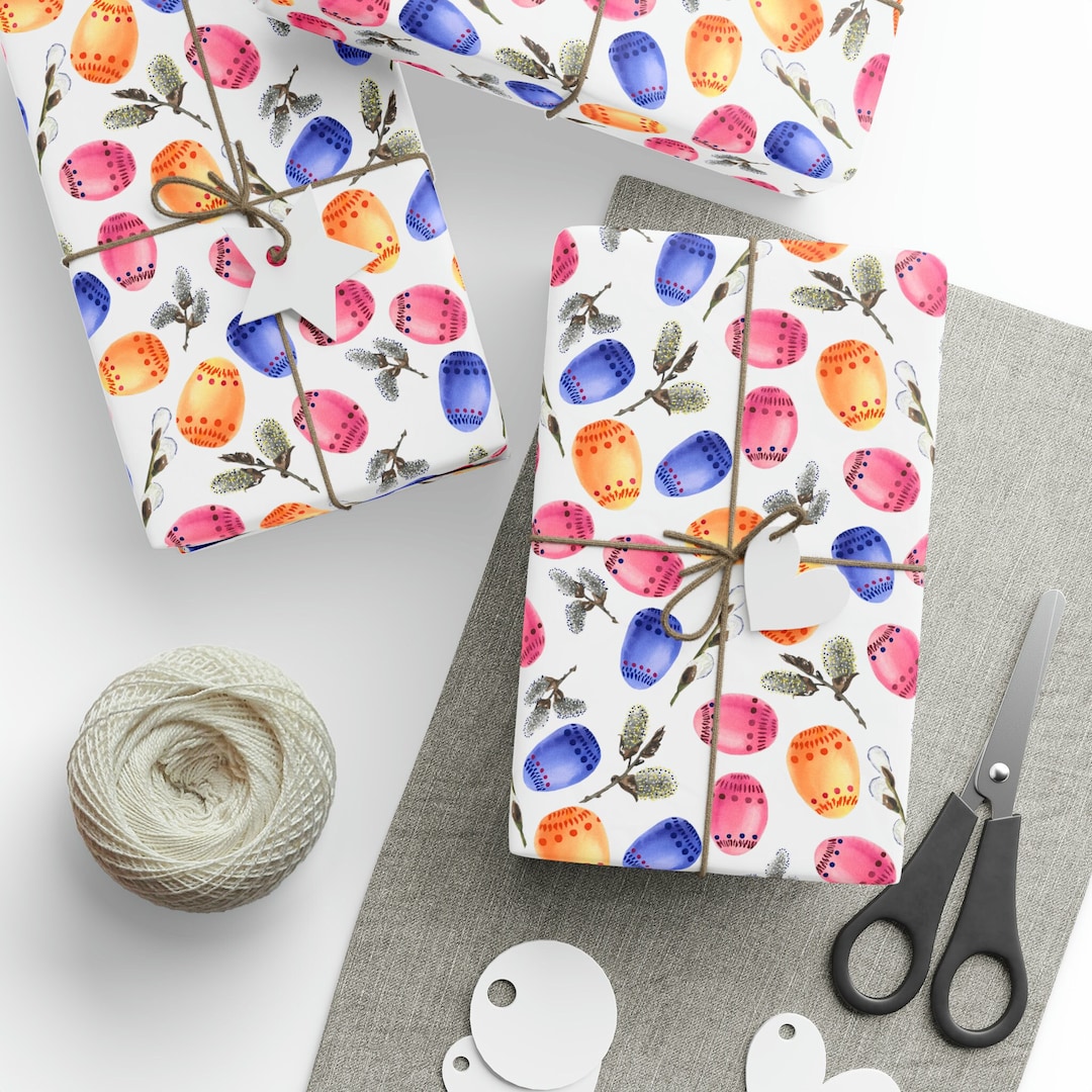 Egg Gift Wrapping Paper Roll, Easter Eggs Gifts, Easter Wrapping Paper ...