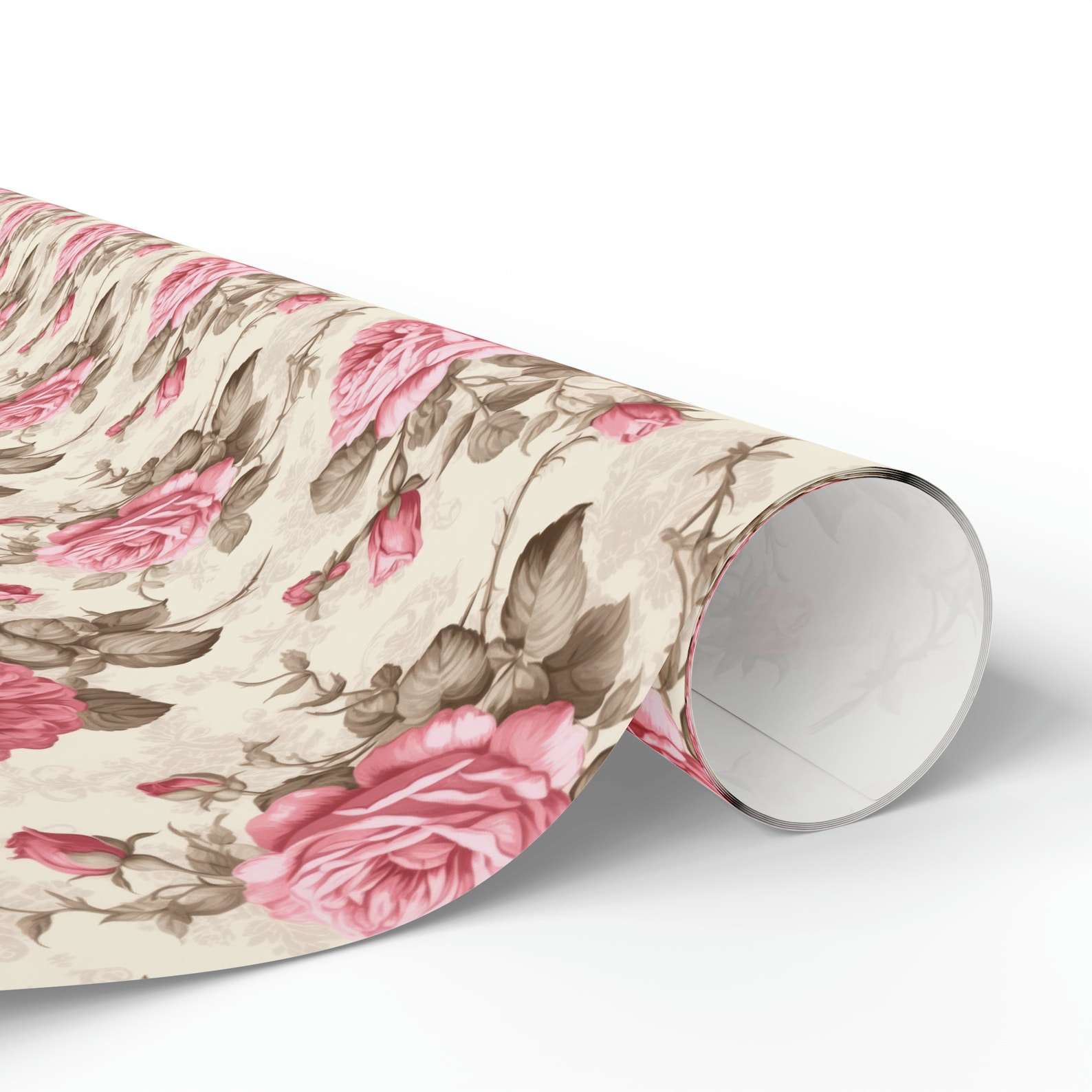 English Roses Wrapping Paper Roll, Shabby Chic Flowers Wrapping Paper ...