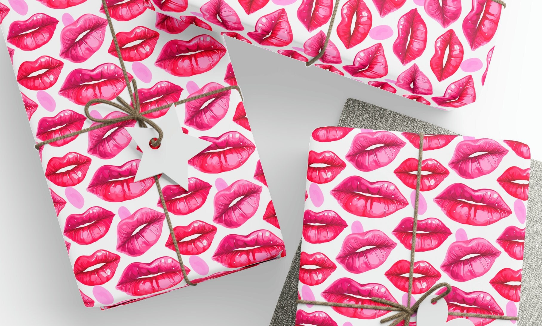 Lips Gift Wrapping Paper Roll, Sensual Lips Gift Wrapping Paper, Lips ...