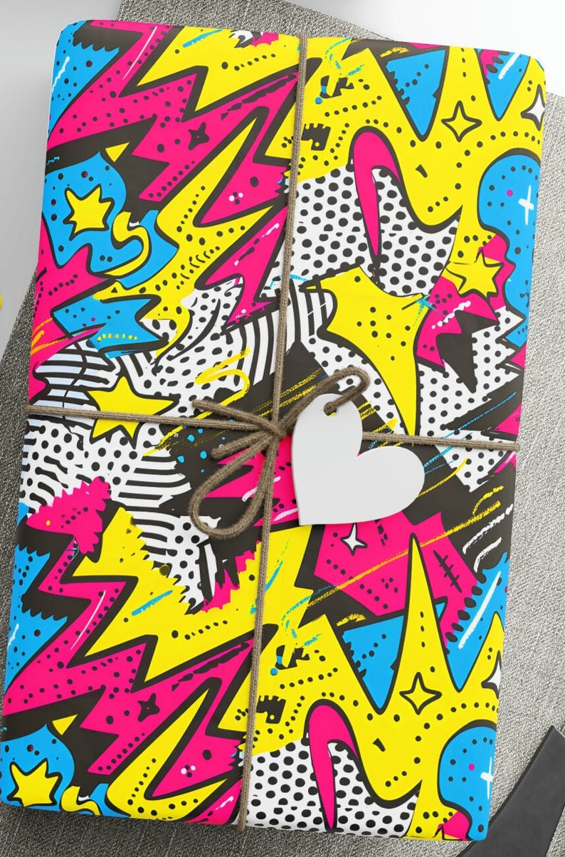 Abstract Comic Pop Wrapping Paper Roll, Comic Pop Gifts, Comic Gift ...