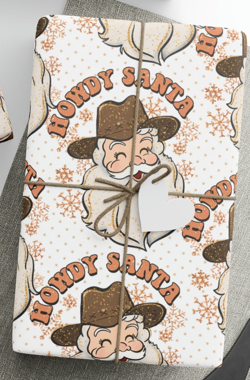 Cowboy Santa Gift Wrapping Papers, Western Santa Gift Wrapping Paper ...