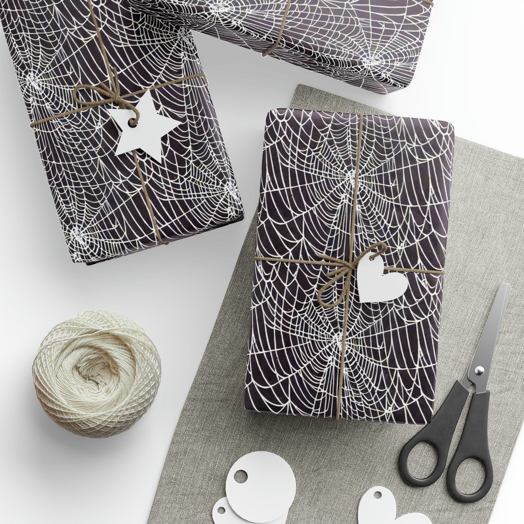 Spider Web Wrapping Paper, Web Wrapping Paper, Spider Web Gift Wrapping ...