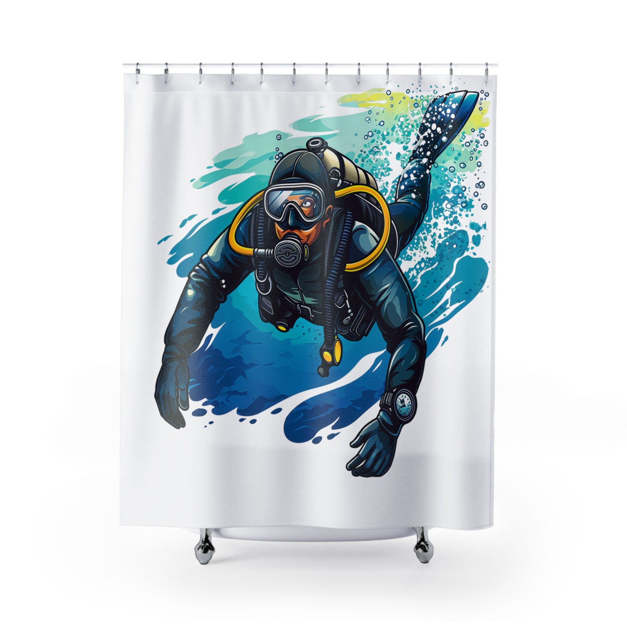 Diving Shower Curtains, Scuba Shower Curtains, Scuba Gifts, Diving ...