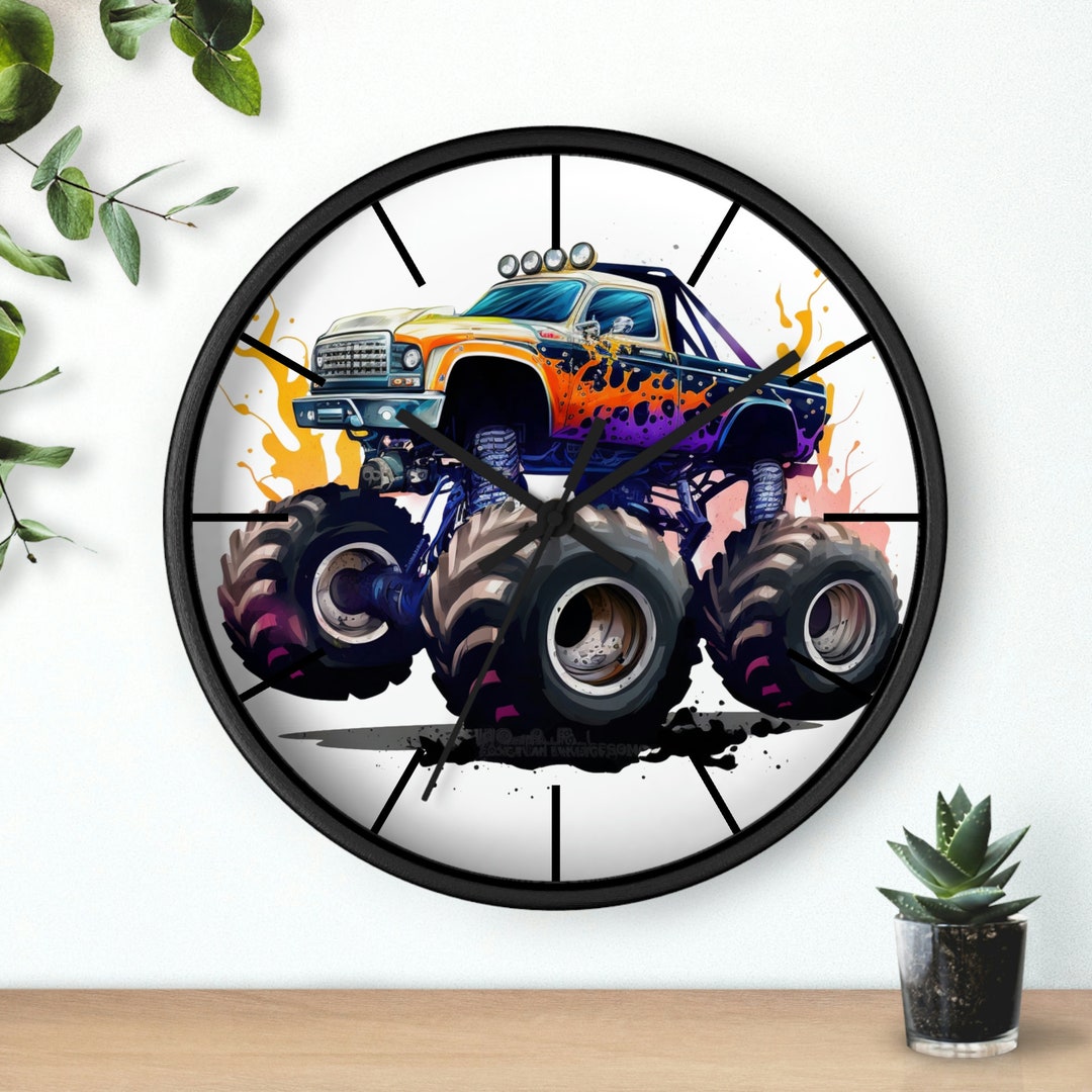 Monster Truck Wall Clock, Monster Truck Gift Wall Clock , Monster Truck ...