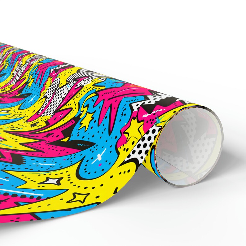 Abstract Comic Pop Wrapping Paper Roll, Comic Pop Gifts, Comic Gift ...
