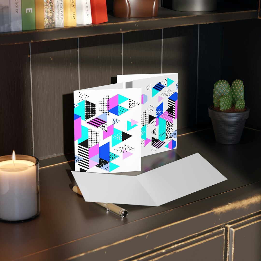 Retro 80's Memphis Design Inspired Cards, Memphis Design Style Greeting ...