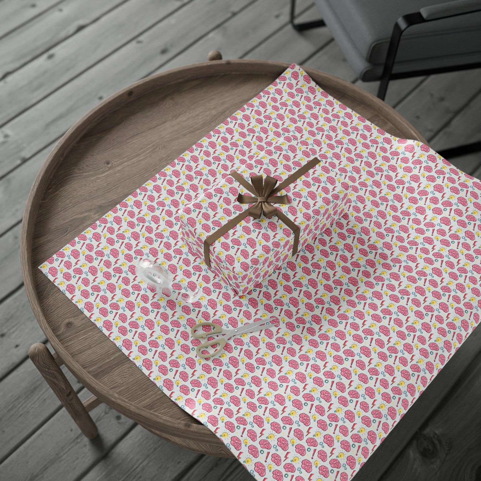 Brain Idea Wrapping Paper, Smart Students Wrapping Paper, Birthday ...