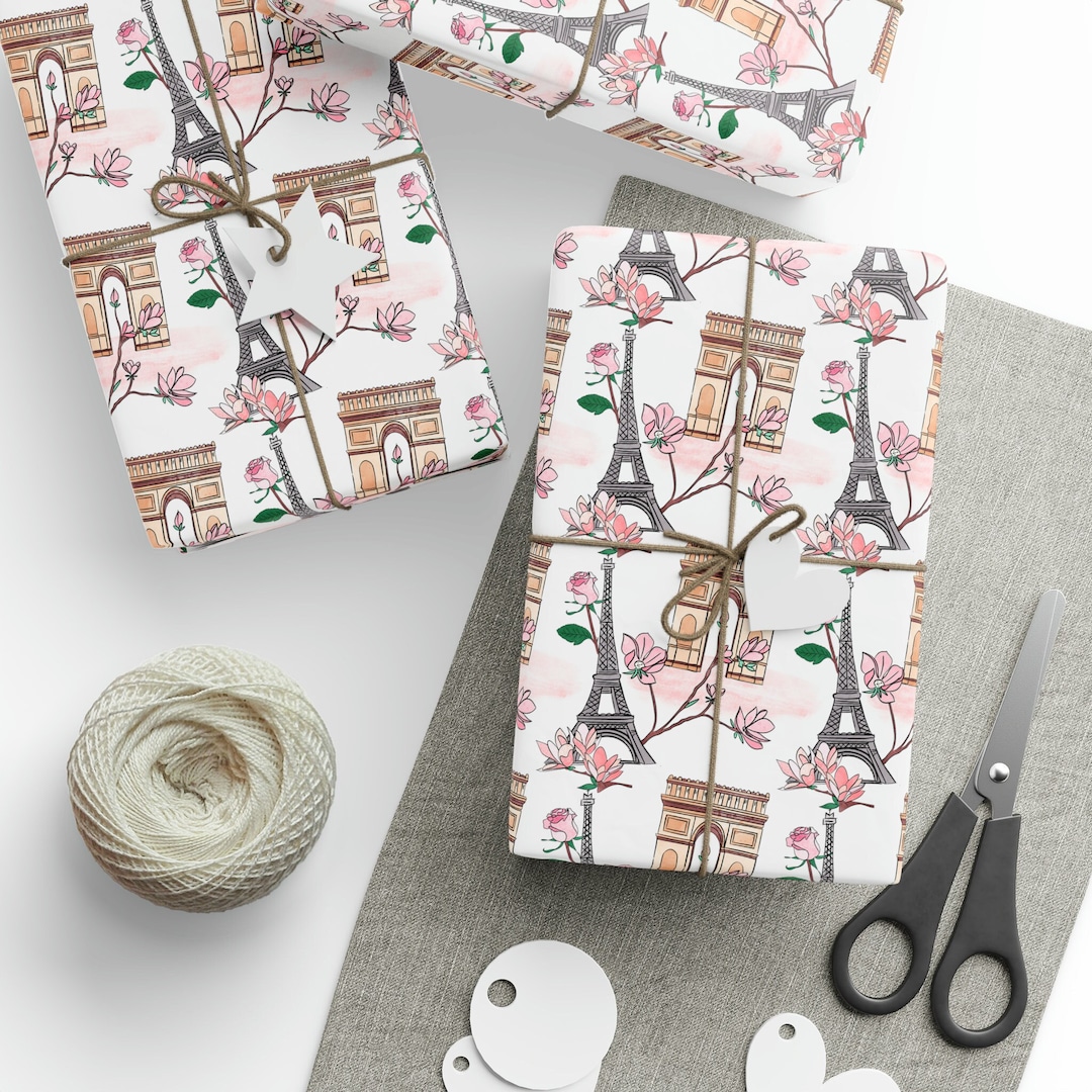 Paris Wrapping Paper Roll, Paris Travel Gift Wrapping Paper, France ...