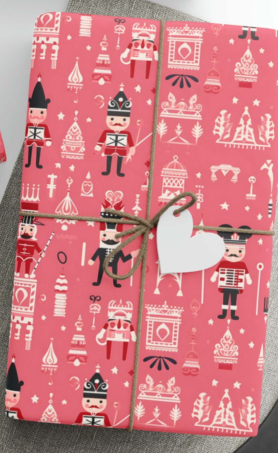 Vintage Pink Nutcracker Gift Wrapping Paper Roll, Vintage Christmas ...