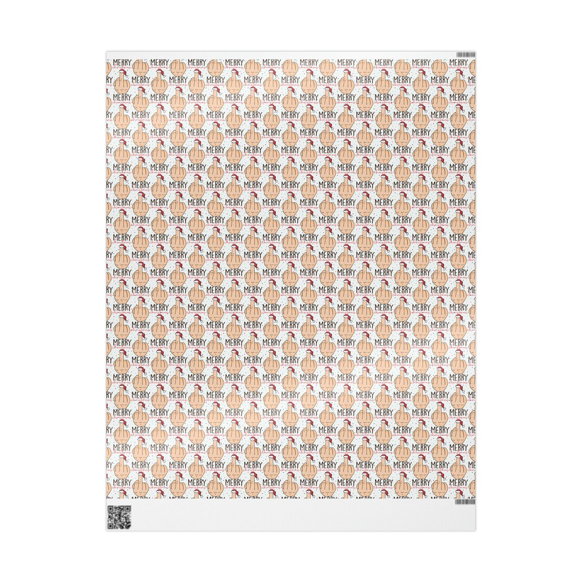 Funny Middle Finger Wrapping Paper Roll, Christma Santa Middle Finger ...