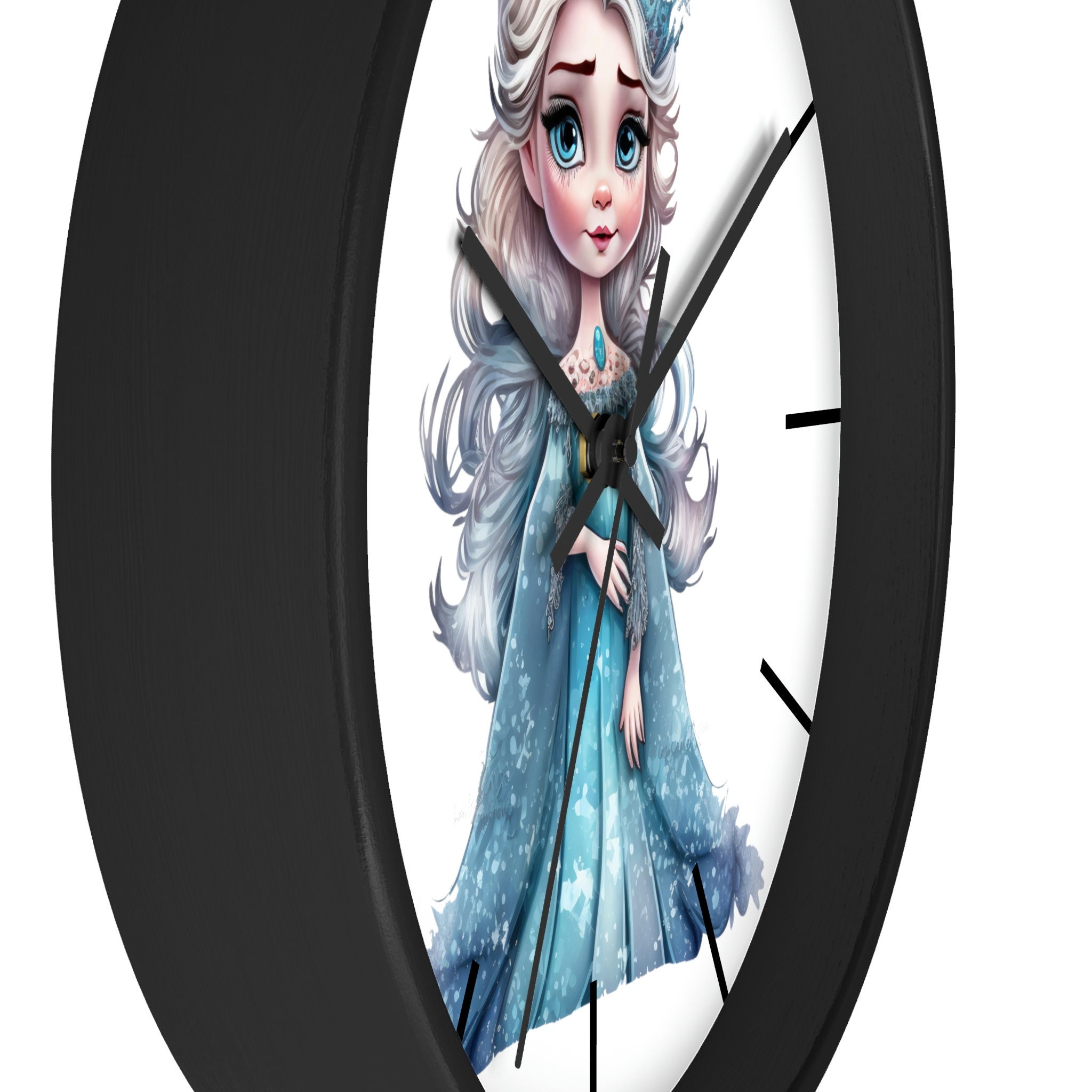 Princess Wall Clock, Princes With Crown Clock, Winter Princess Clock ...