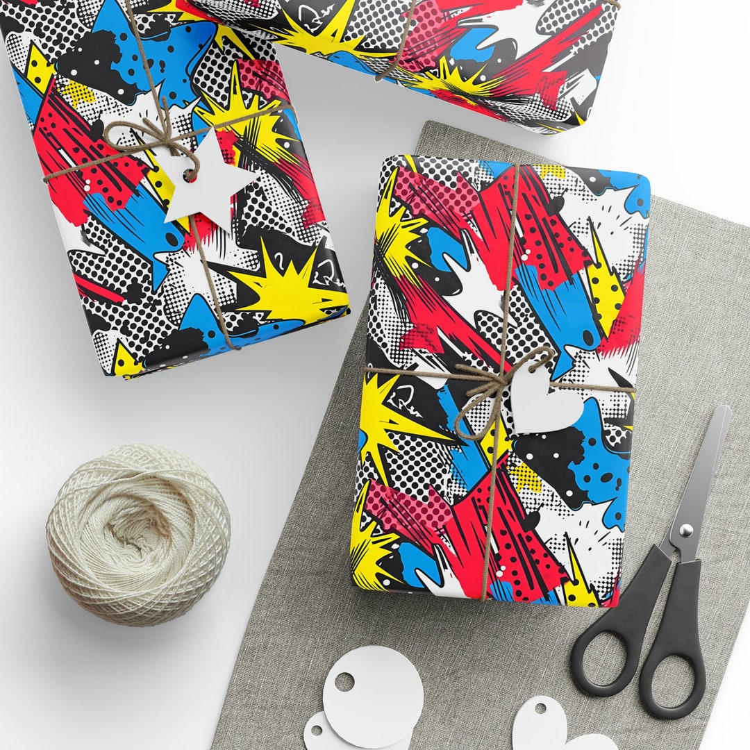 Comic Pop Gift Wrapping Paper Roll, Pop Gifts Wrapping Paper, Comic ...