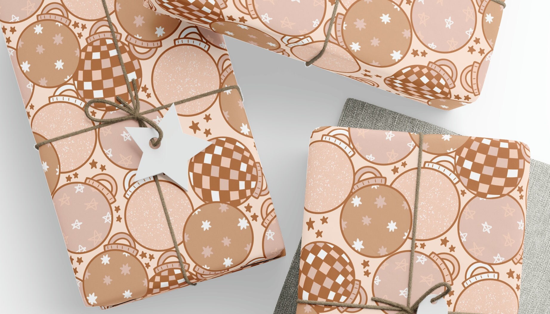 Neutral Christmas Gift Wrapping Paper Roll, Aesthetic Christmas ...