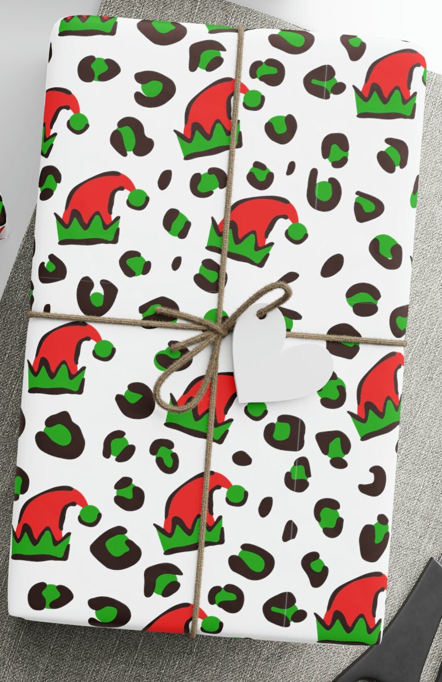 Elf Hat Wrapping Paper Roll, Elf Wrapping Paper, Elf Christmas Gift ...