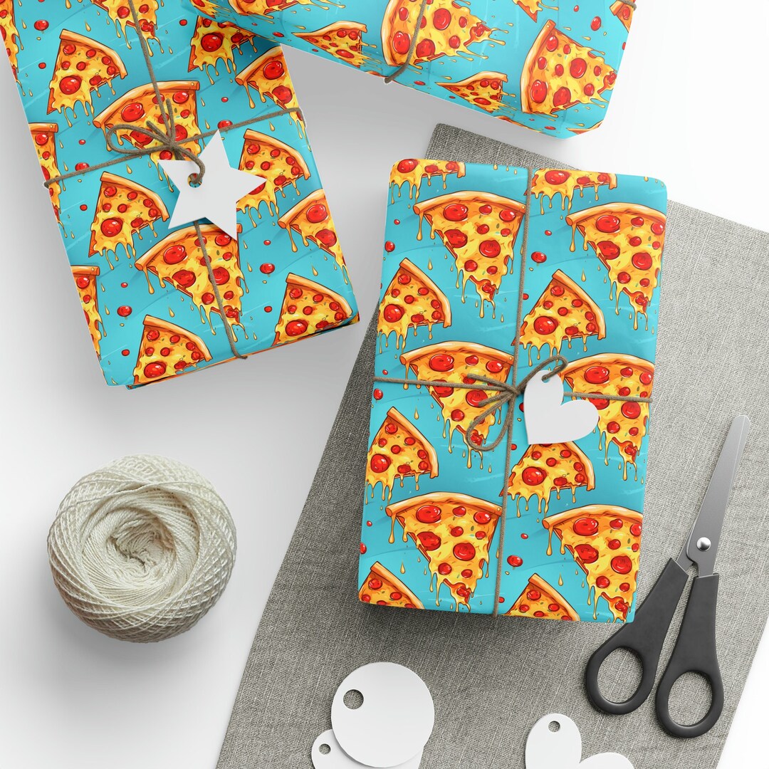 Pizza Gift Wrapping Paper Roll, Pizza Slice Gift Wrapping Paper ...