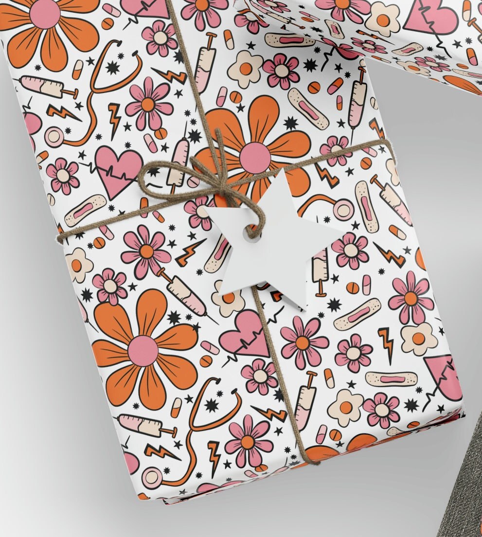 Nurse Gift Wrapping Paper Roll, Medical Gift Wrapping Paper, Doctor ...