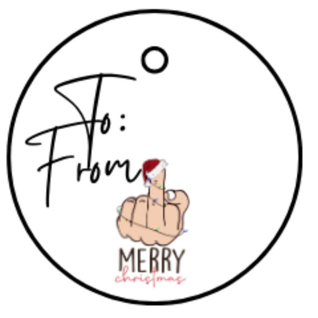 Funny Middle Finger Tags Printable Download, Christmas Santa Middle ...