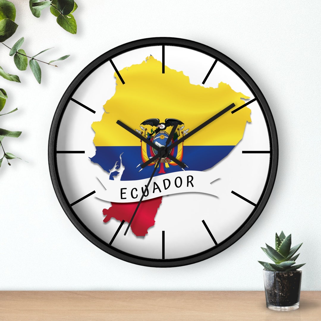 Ecuador Flag Wall Clock, Ecuador Flag Inspired Wall Clock, Ecuador ...