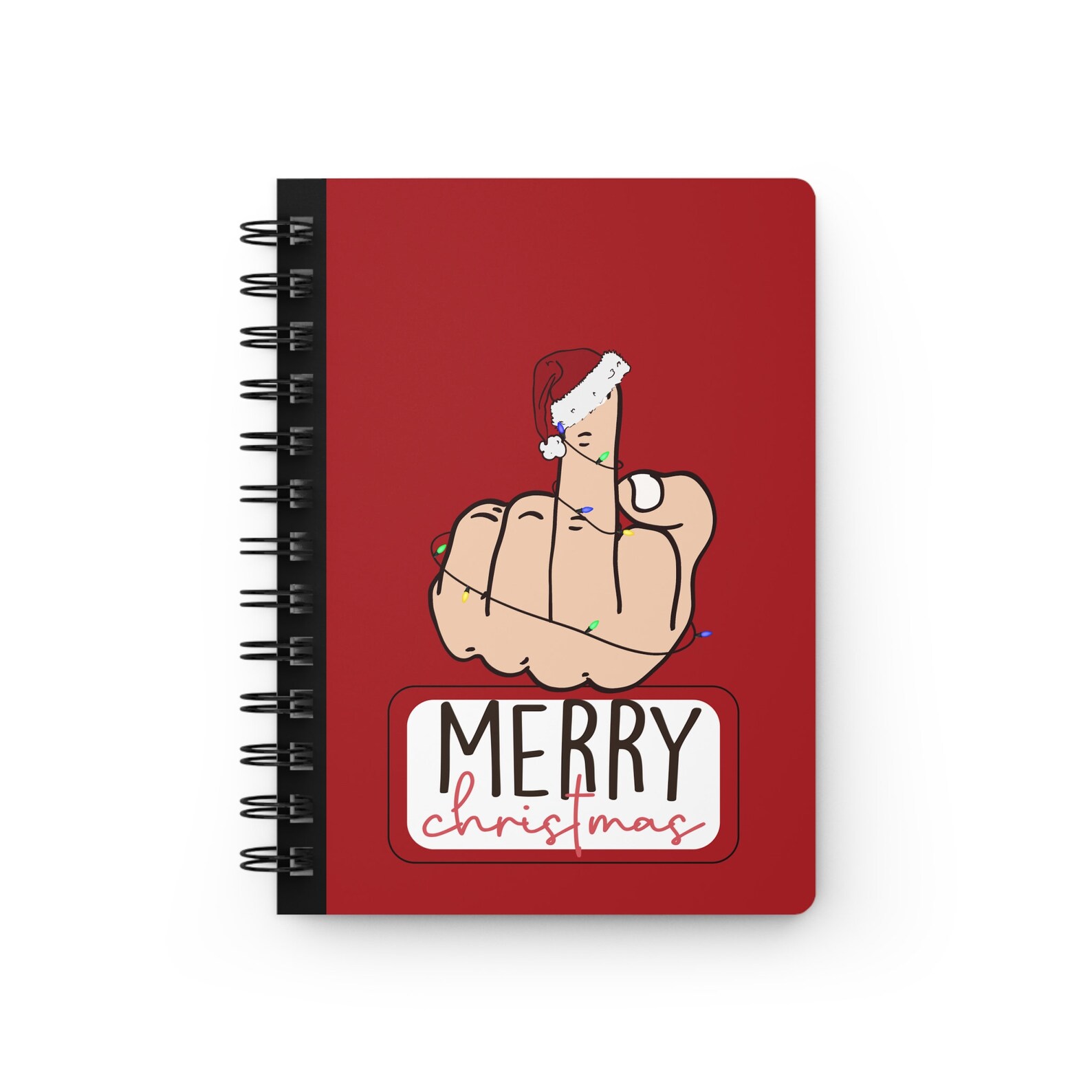 Middle Finger Christmas Spiral Bound Notebook, Middle Finger Gifts ...