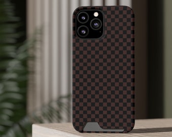 Brown Checkered. Phone Case - Etsy