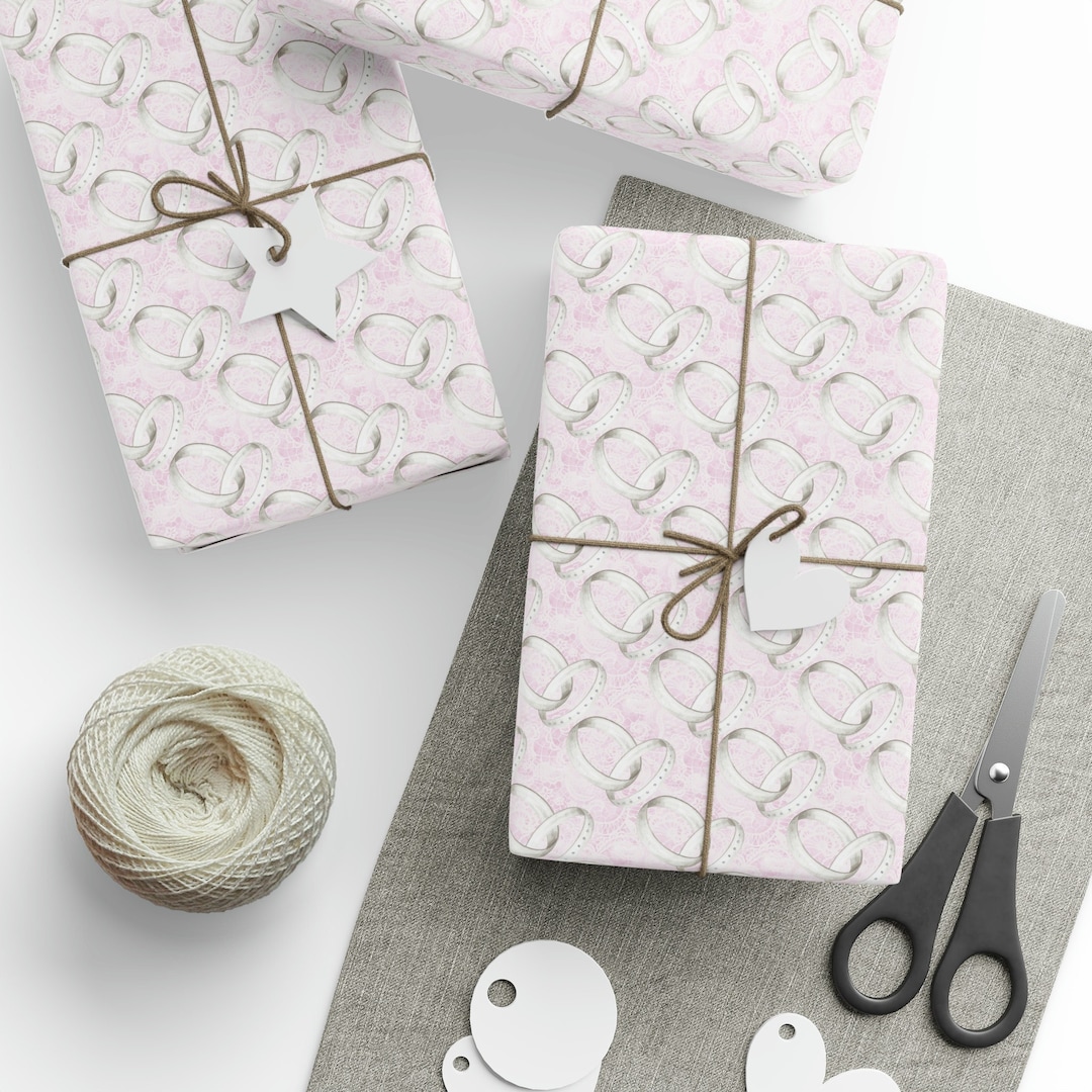 Wedding Gift Wrapping Paper Roll, Wedding Rings Wrapping Paper, Wedding ...