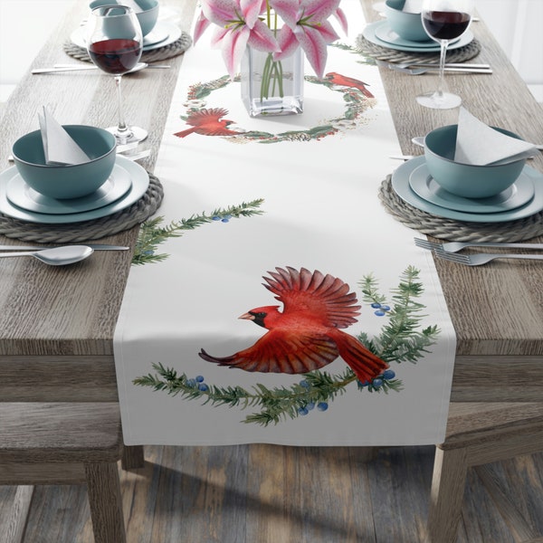 Christmas Cardinal Table Runner - Etsy