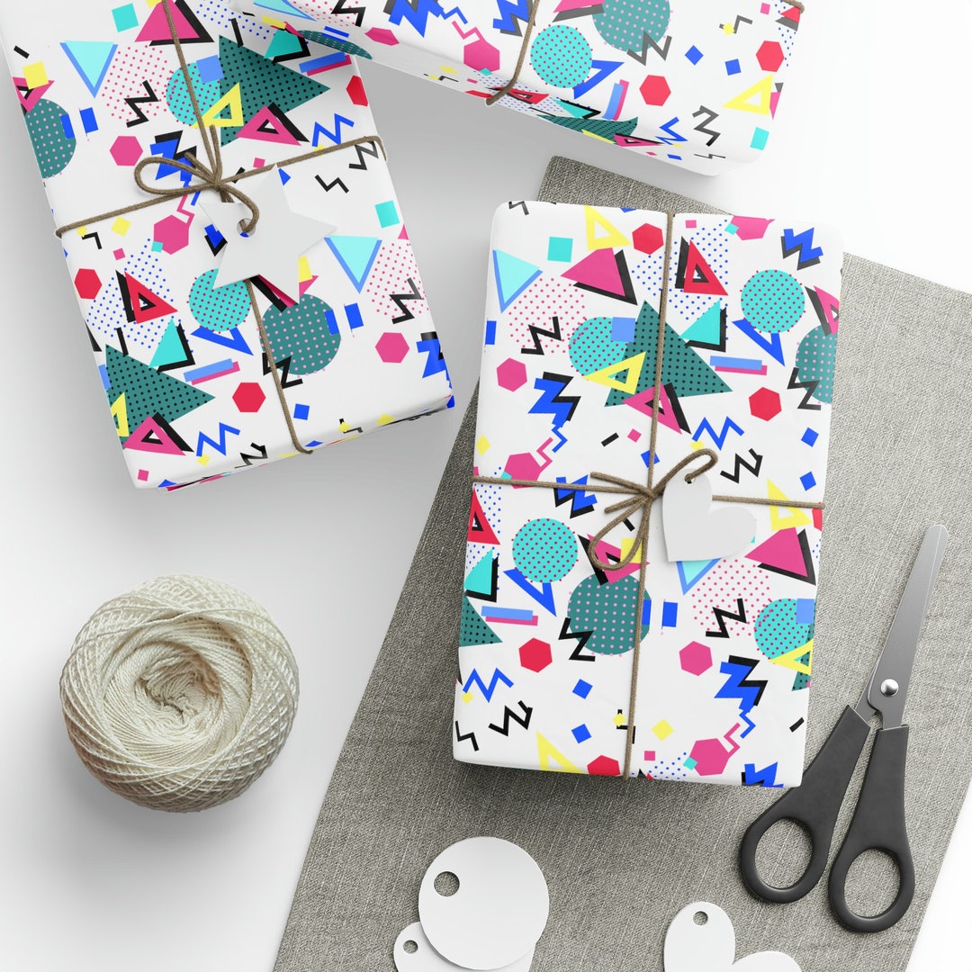 Memphis Design Gift Wrapping Paper, 1980's Memphis Design Wrapping ...