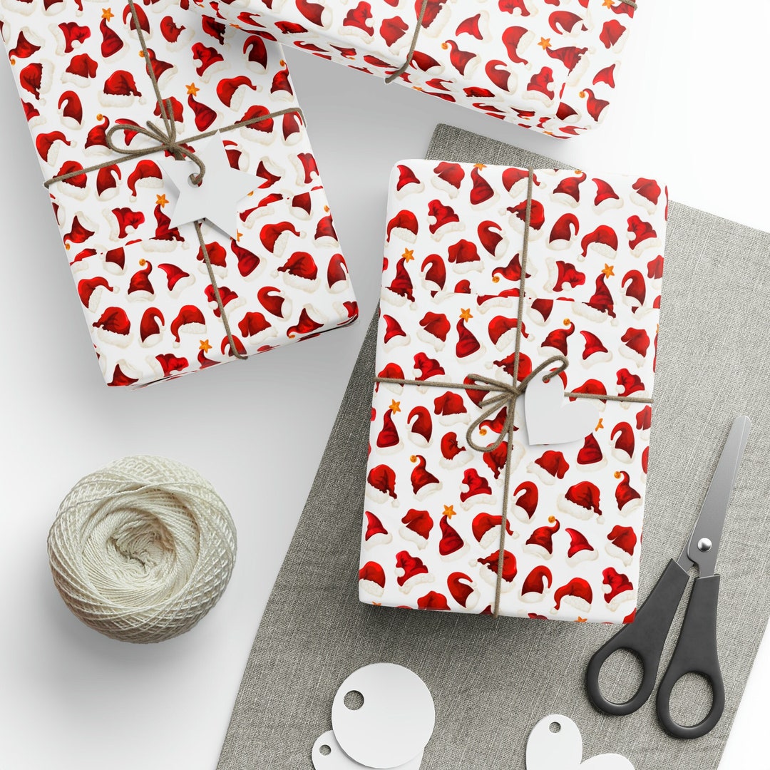 Santa Hat Gift Wrapping Paper Roll, Santa Hats Gift Wrapping Paper ...
