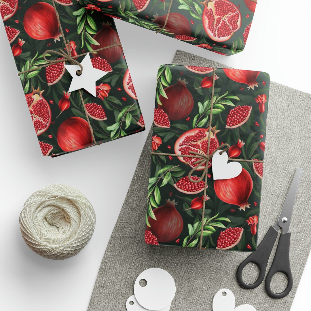 Pomegranate Gift Wrapping Paper Roll, Pomegranate Wrapping Paper ...