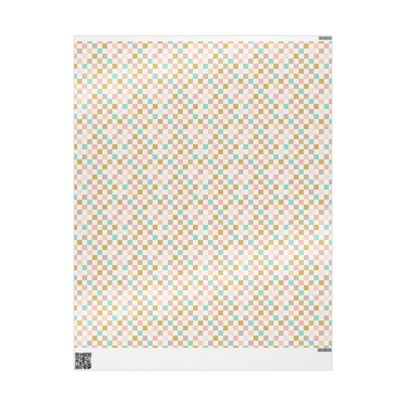 Modern Checkered Gift Wrapping Paper Roll, Pastel Checkered Gift ...