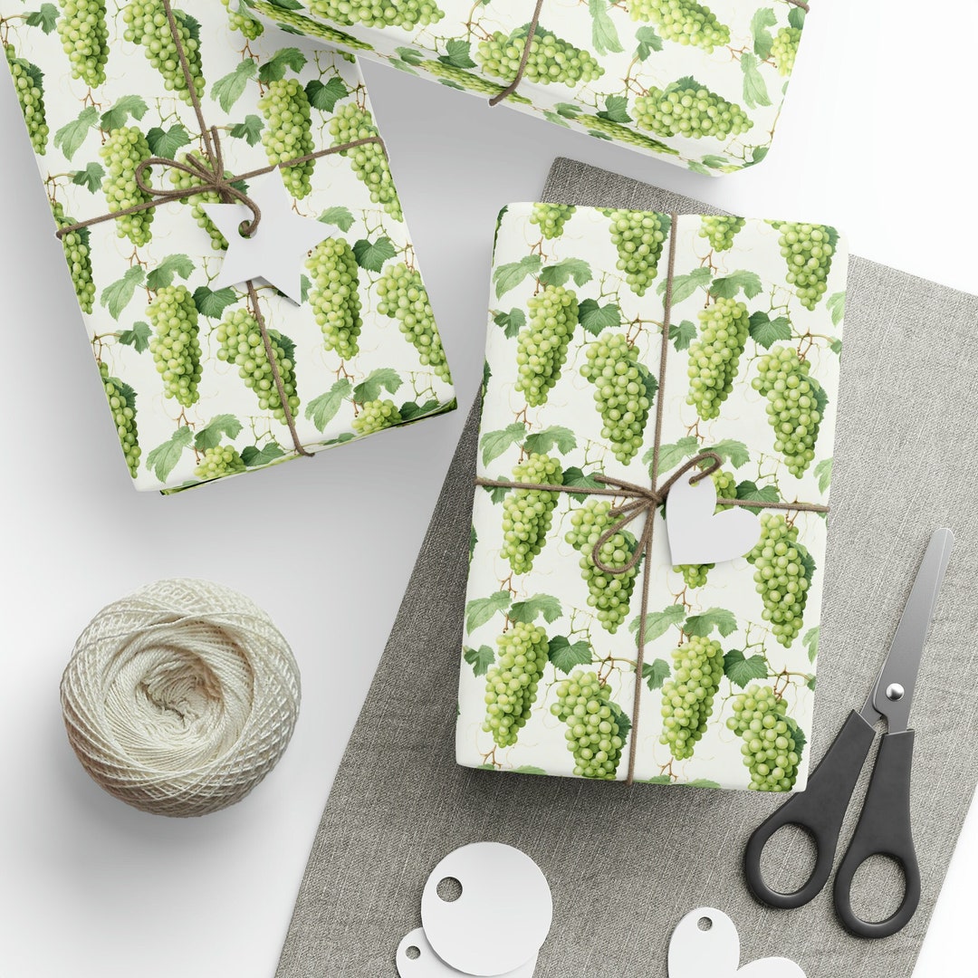 Grapes Wrapping Paper Roll, Green Grapes Gift Wrapping Paper, Grapes ...