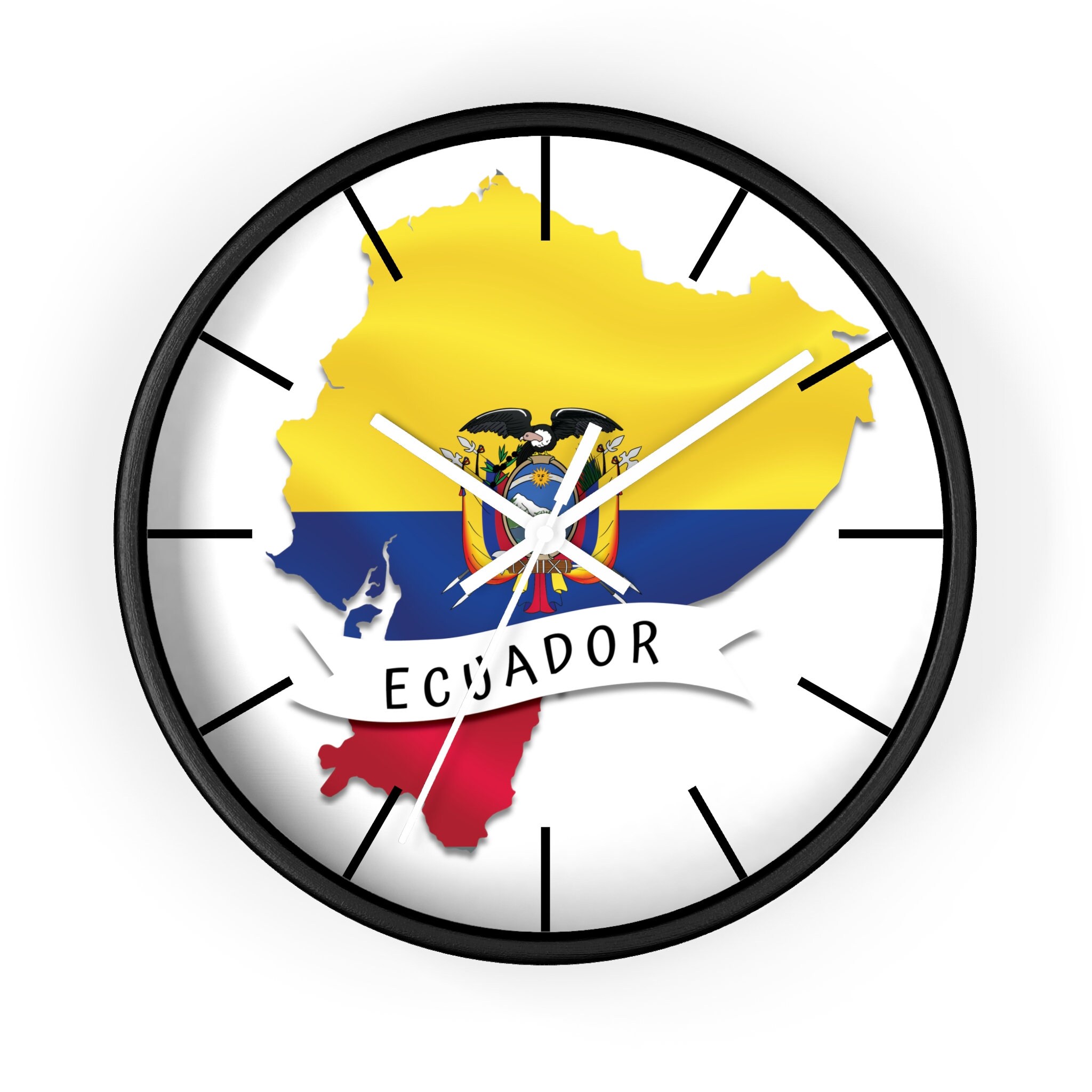 Ecuador Flag Wall Clock, Ecuador Flag Inspired Wall Clock, Ecuador ...