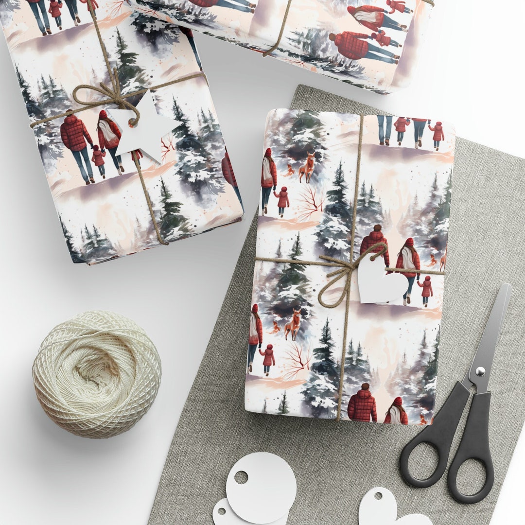 Family Christmas Gift Wrapping Paper Roll, Family Gift Wrapping Paper ...