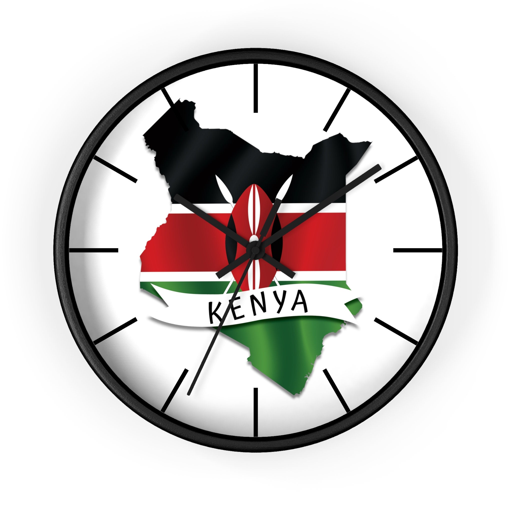 Kenya Flag Wall Clock, Kenya Map Clock, Kenya Inspired Gifts, Kenya ...