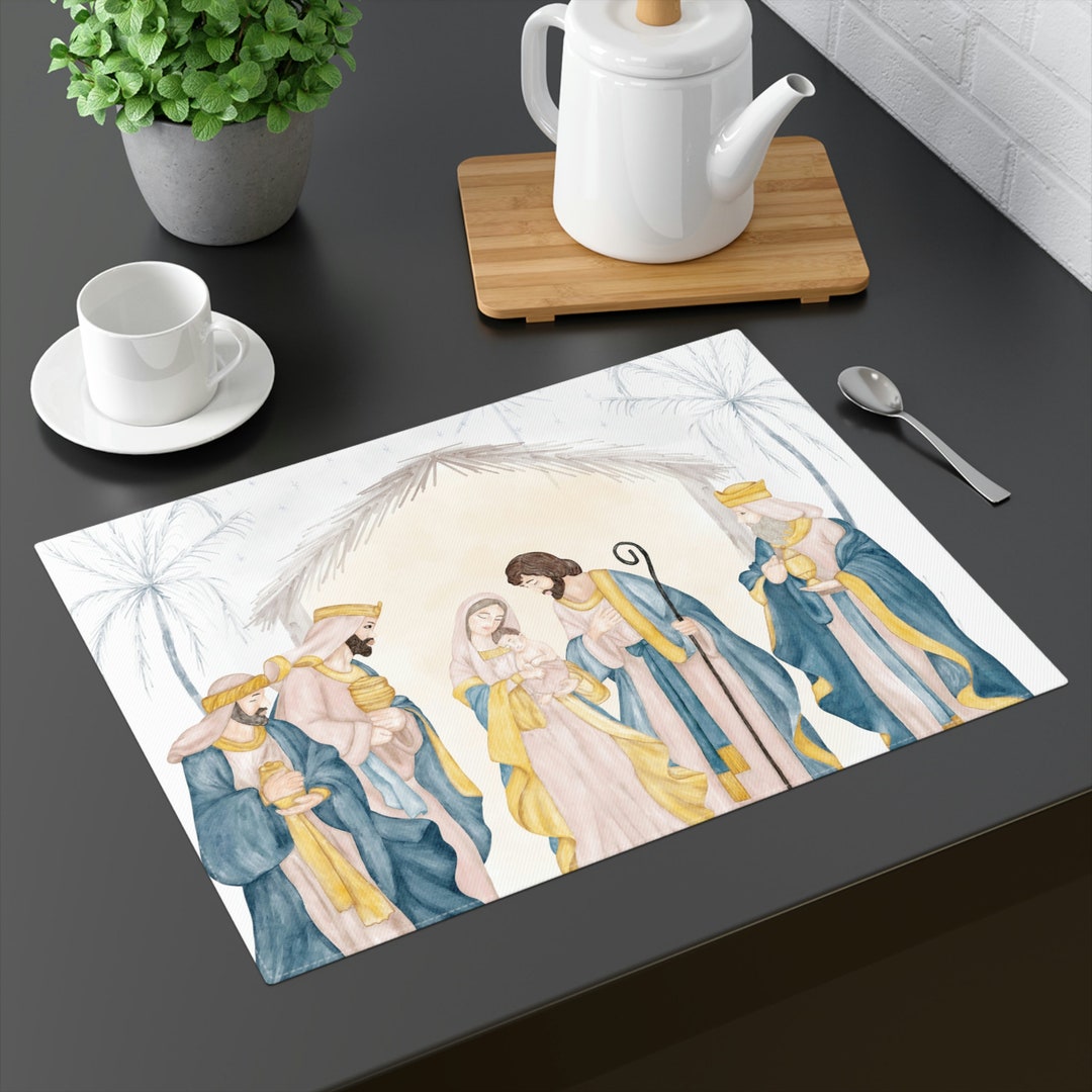 Nativity Christmas Placemat, 1pc, Christmas Nativity Placemat ...