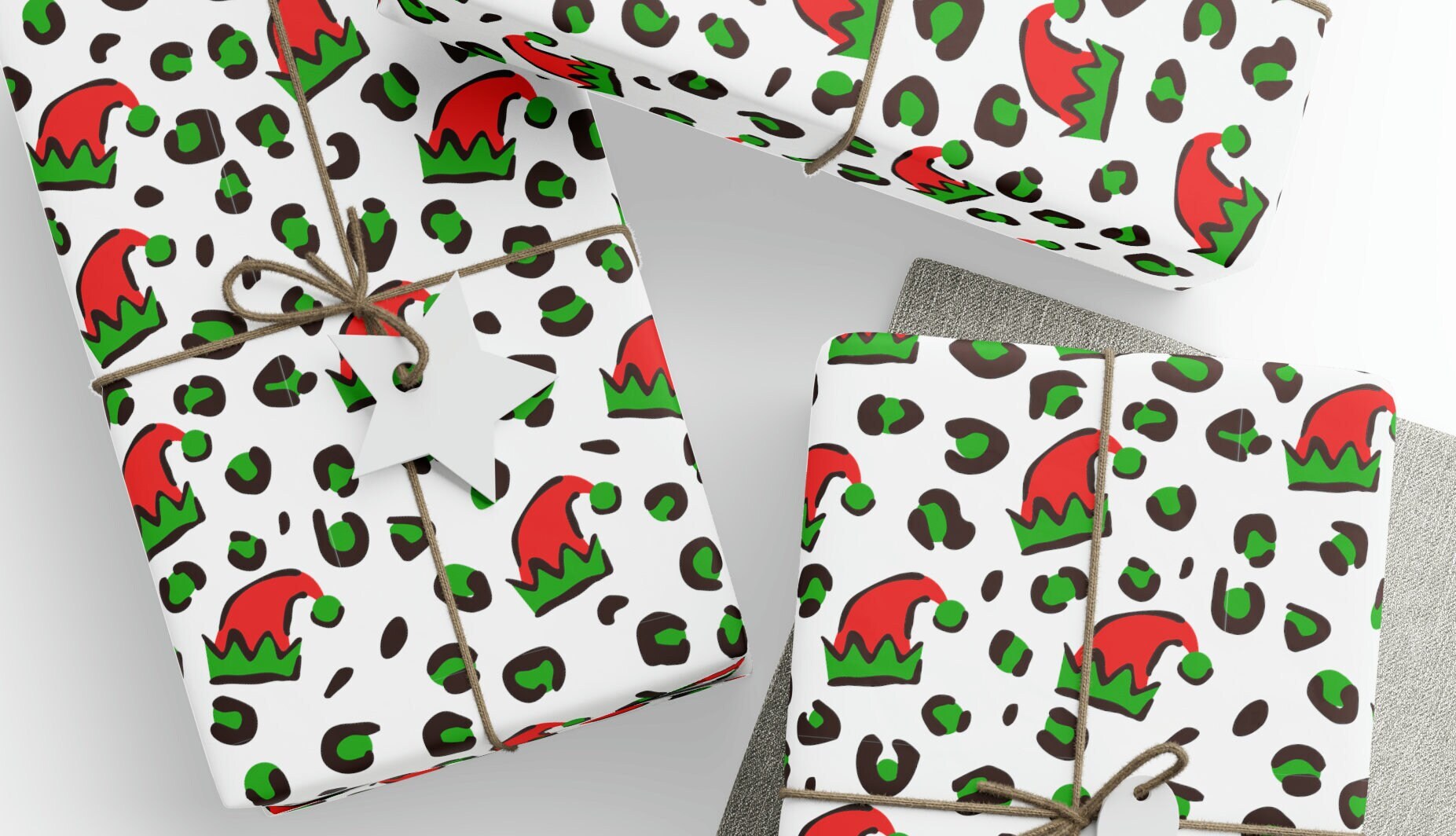 Elf Hat Wrapping Paper Roll, Elf Wrapping Paper, Elf Christmas Gift ...
