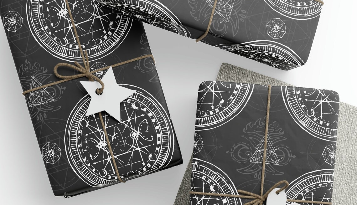 Ancient Mystical Gift Wrapping Paper Roll, Mystical Gift Wrapping Paper ...