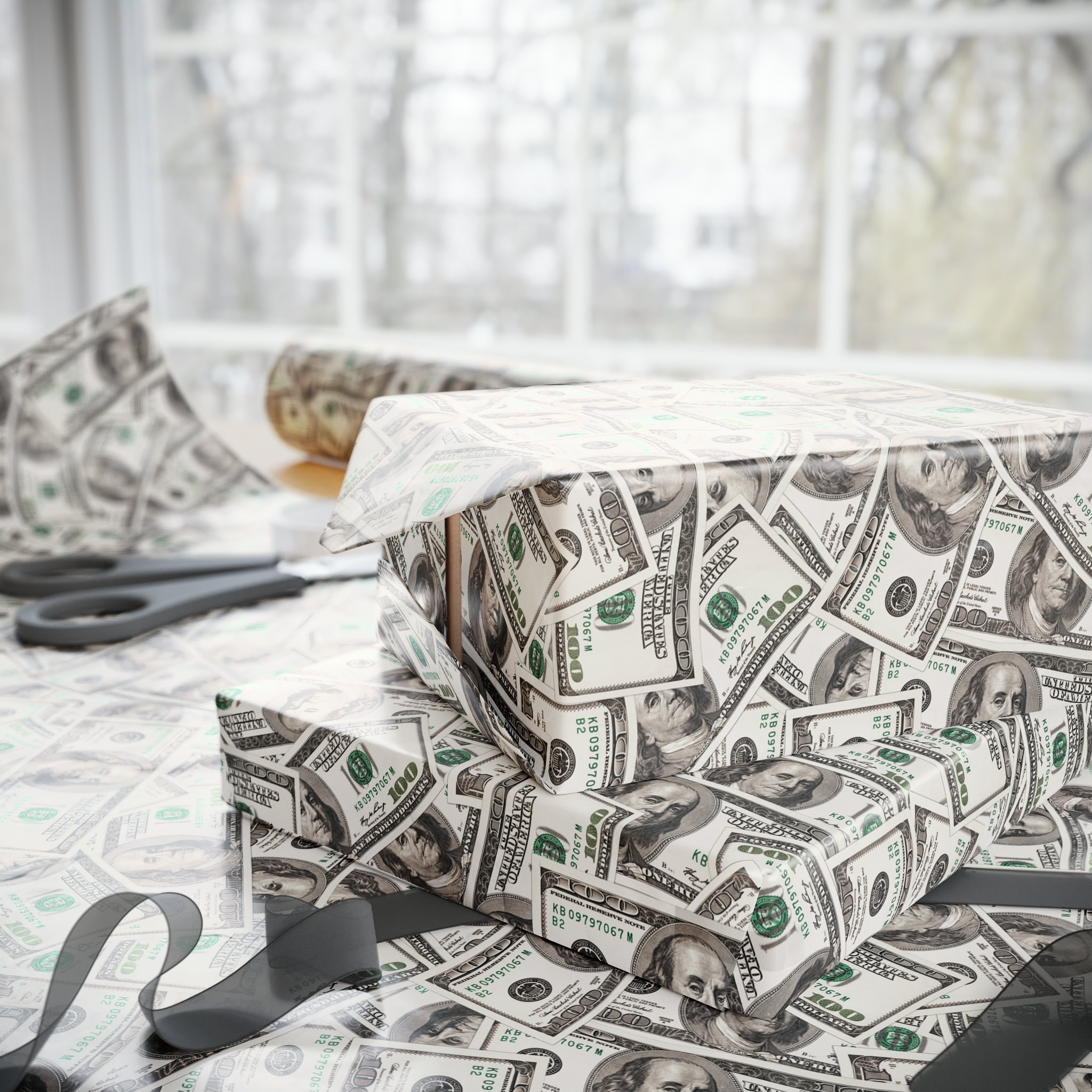 Hundred Dollar Bills Wrapping Paper, Hundred Dollar Gift Wrapping Paper ...