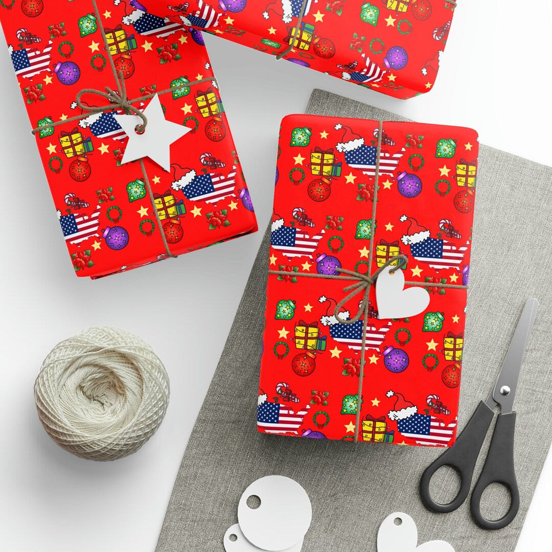 United States Flag Wrapping Paper Roll, United States of America Flag ...