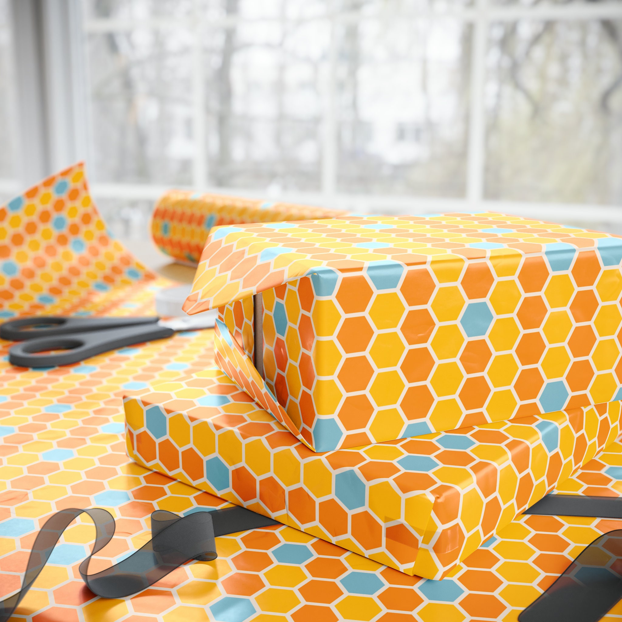 Honeycomb Wrapping Paper Roll, Honey Gifts, Honeycomb Birthday Gift ...
