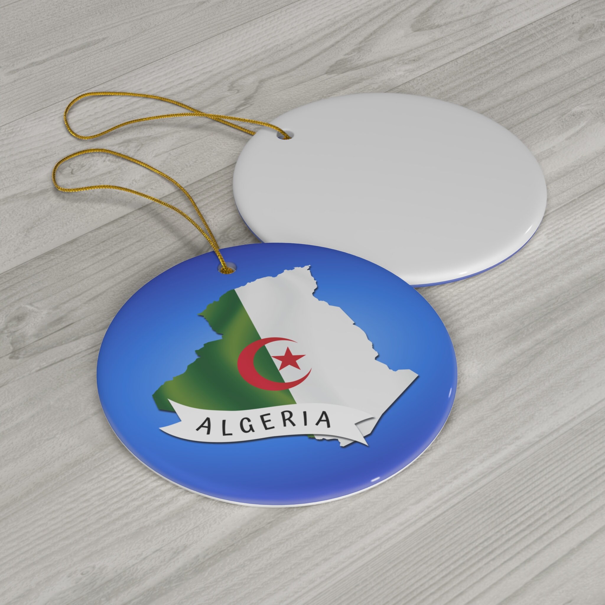 Algeria Flag Ceramic Ornament, Algeria Christmas Ornaments, Algeria ...