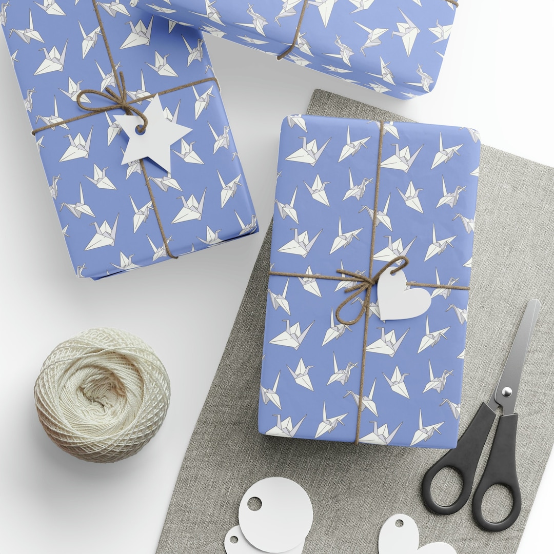 Origami Gift Wrapping Paper, Origami Blue Wrapping Paper, Origami Kids ...