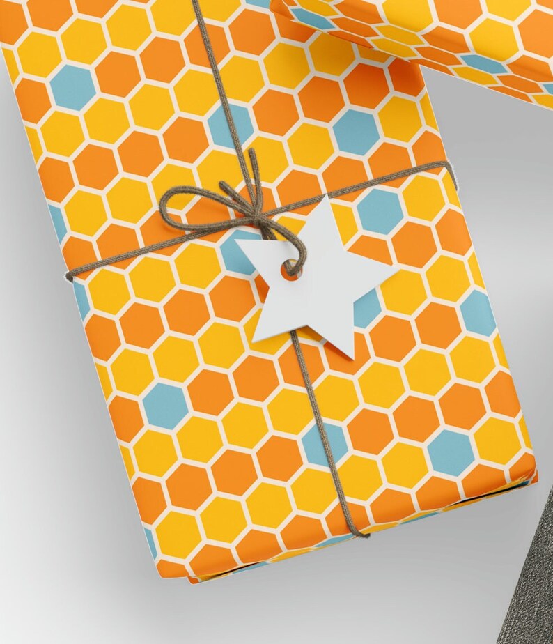 Honeycomb Wrapping Paper Roll, Honey Gifts, Honeycomb Birthday Gift ...