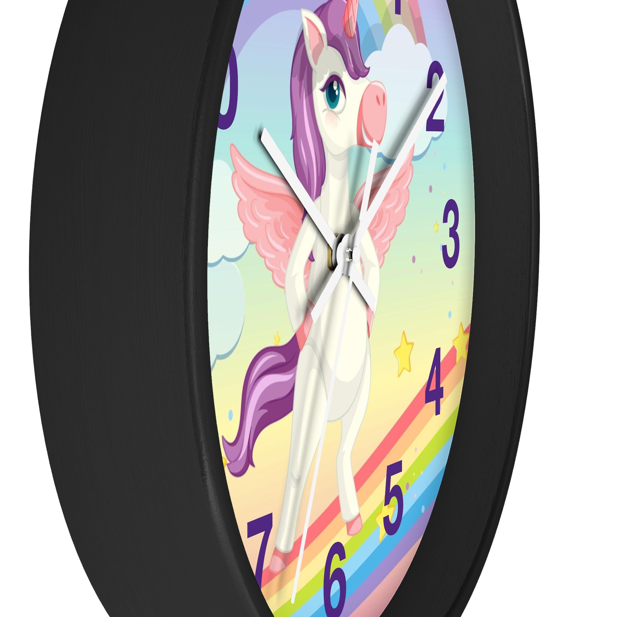 Unicorn Wall Clock, Beautiful Unicorn Clock, Rainbow Unicorn Wall Clock ...