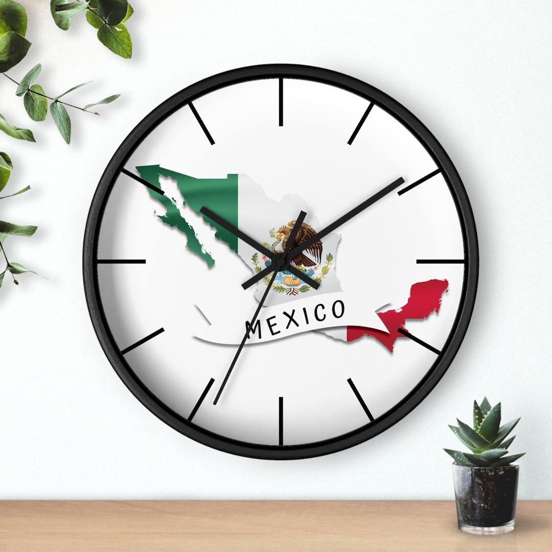 Mexico Flag Wall Clock, Mexico Map Clock, Mexico Inspired Gifts, Mexico ...