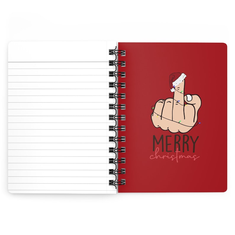 Middle Finger Christmas Spiral Bound Notebook, Middle Finger Gifts ...