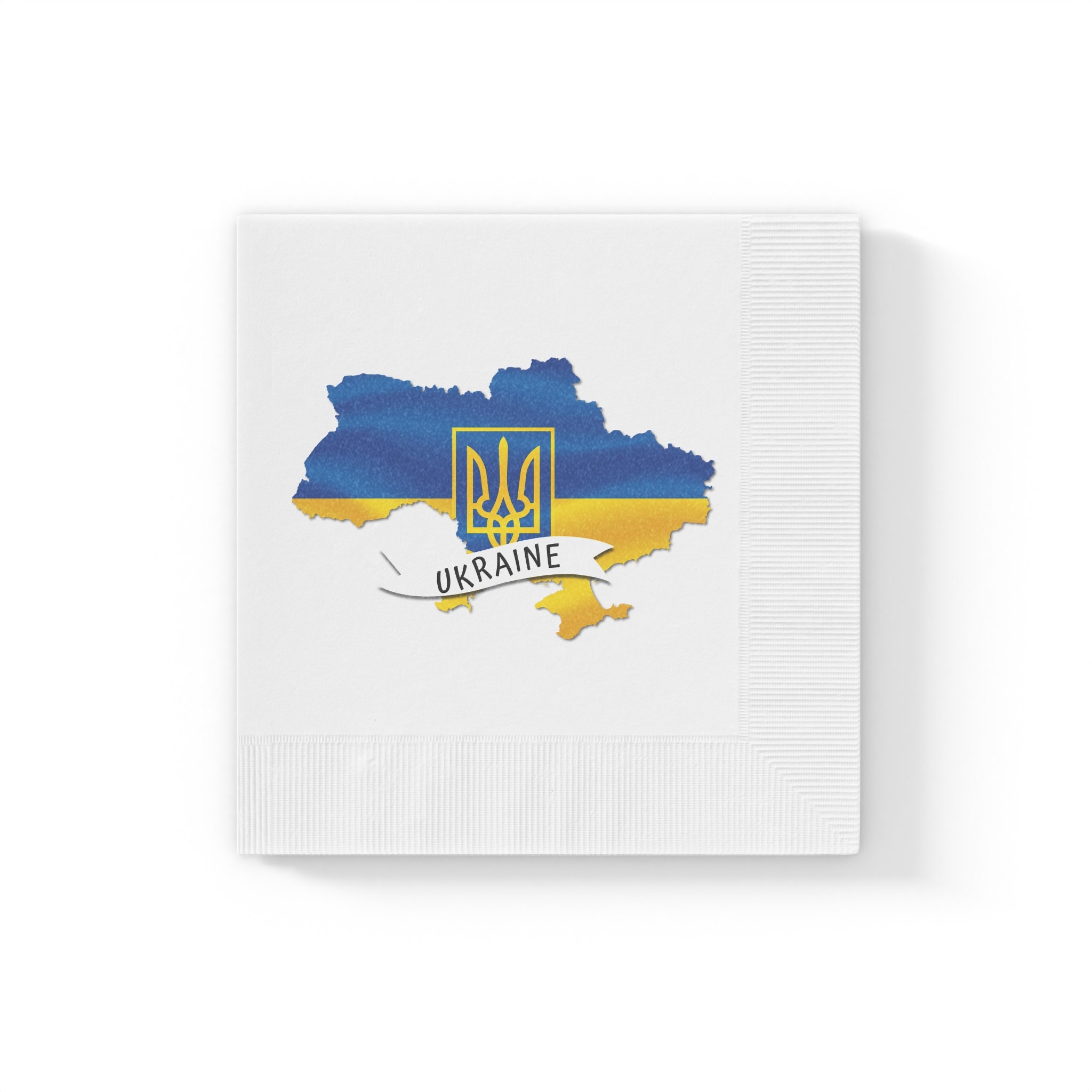 Ukraine White Coined Napkins, Ukraine Flag Party Napkins, Ukraine Map ...
