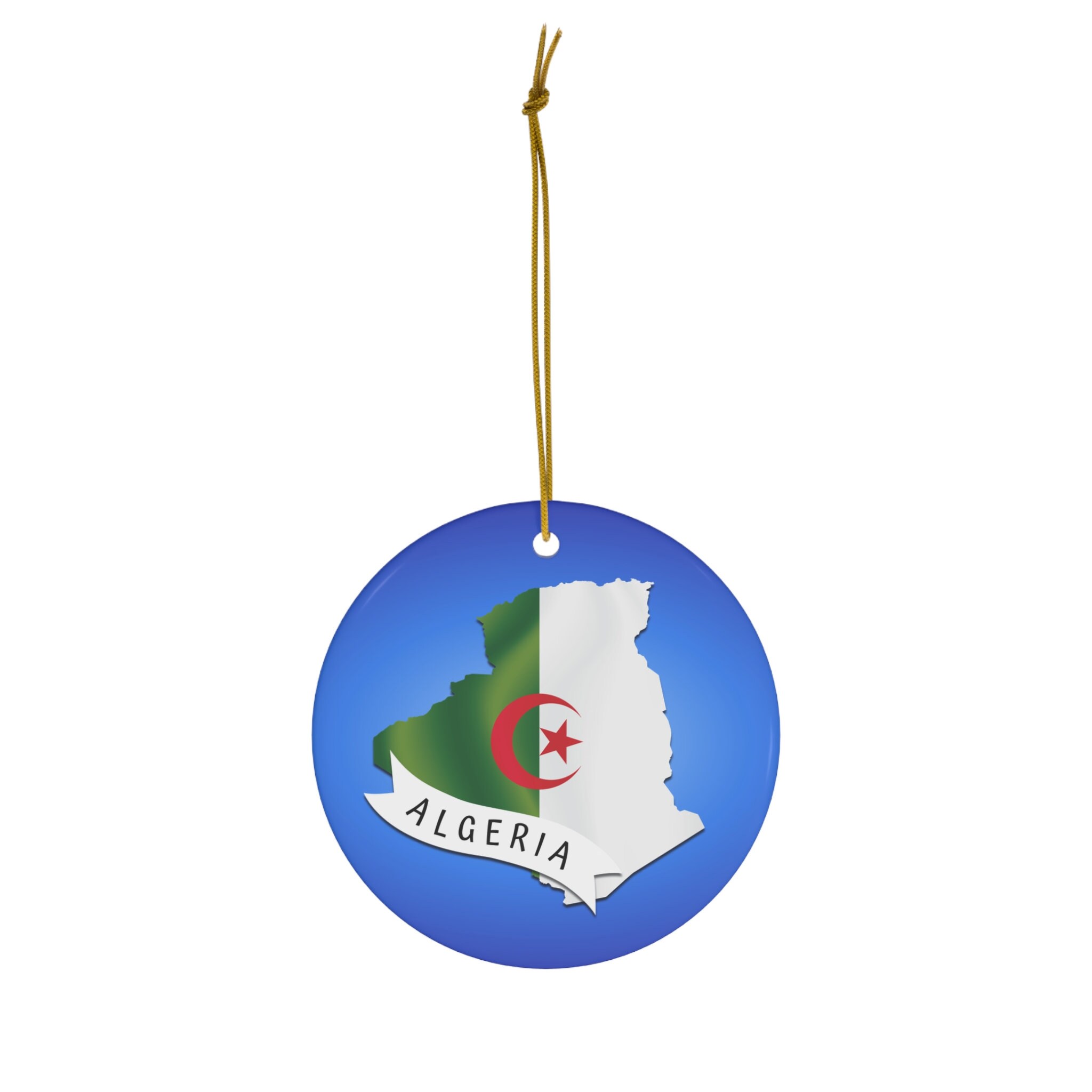 Algeria Flag Ceramic Ornament, Algeria Christmas Ornaments, Algeria ...