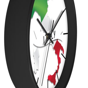 Italy Flag Wall Clock, Italy Gifts Wall Clock, Minimalistic Italy Wall ...
