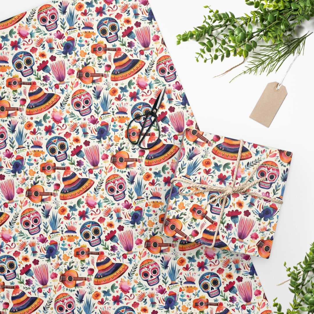 Day of the Dead Wrapping Paper Halloween Gift Wrapping Paper - Etsy